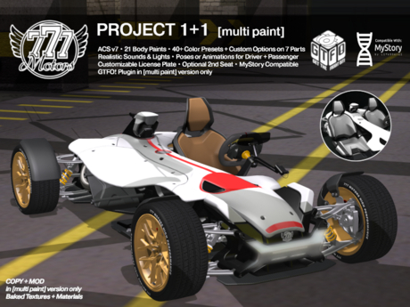 Second Life Marketplace - [777] PROJECT 1+1 [multi paint] (Add)